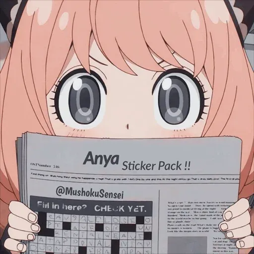 `𝘈𝘯𝘺𝘢 𝘍𝘰𝘳𝘨𝘦𝘳.. @MushokuSensei ! - Sticker pack for Telegram