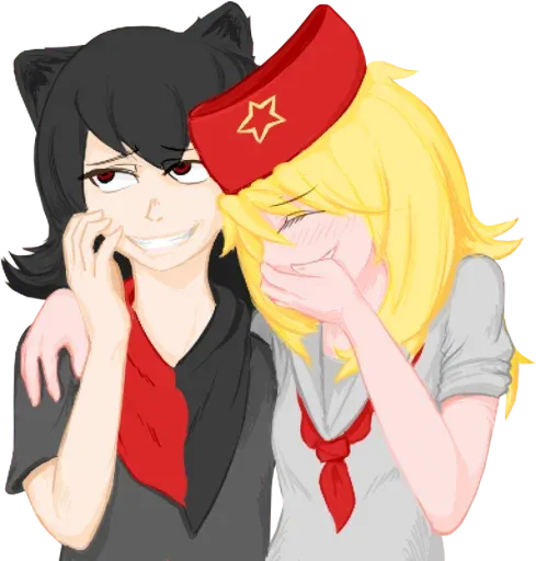 /leftypol/ catgirls | @StickersOfAstora - Paquete de stickers para WhatsApp