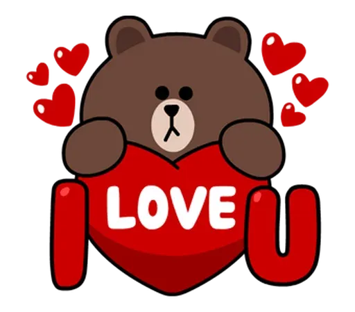 LINE characters : Love U - Sticker pack for Telegram