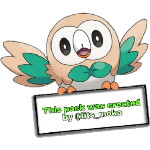 Rowlet pack - Paquete de stickers para WhatsApp